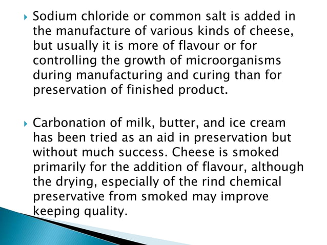Methods of preservation of milk and milk products | PPTX