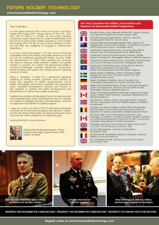 SMi Group's Future Soldier Technology 2019 conference | PDF