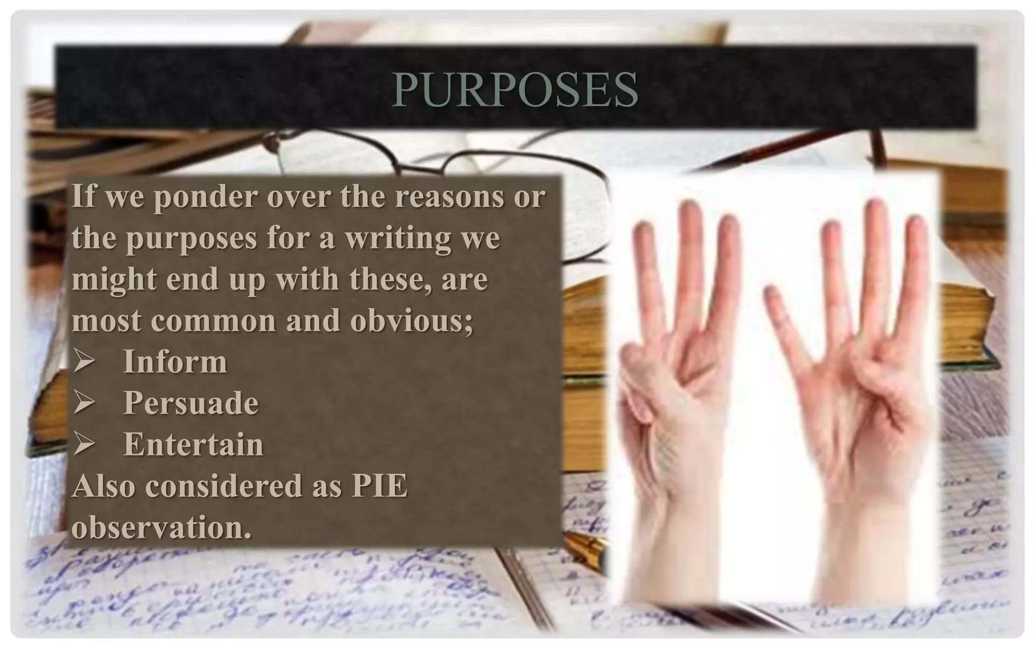 Purpose of Writing (Inform,Entertain,Persuade) | PPTX | Freelance ...