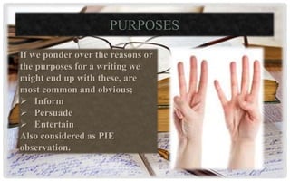 Purpose of Writing (Inform,Entertain,Persuade) | PPTX
