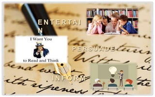 Purpose of Writing (Inform,Entertain,Persuade) | PPTX