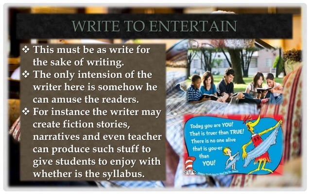Purpose of Writing (Inform,Entertain,Persuade) | PPTX | Freelance ...