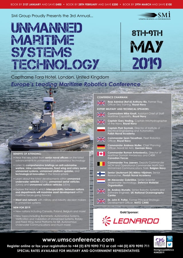 SMi Group's Unmanned Maritime Systems Technology 2019 conference | PDF