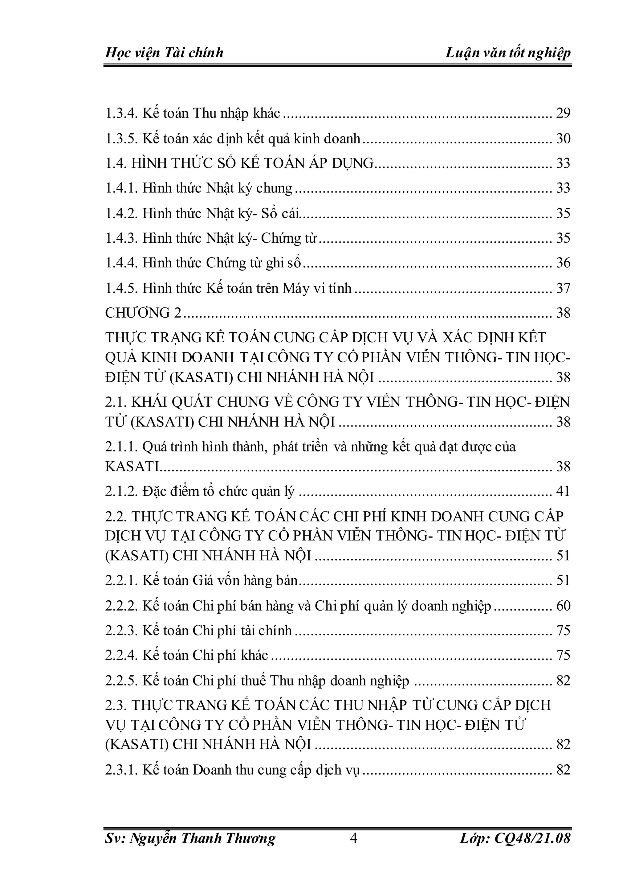 LUẬN VĂN TỐT NGHIỆP THỰC TRẠNG KẾ TOÁN CUNG CẤP DỊCH VỤ VÀ XÁC ĐỊNH KẾT QUẢ KINH DOANH TẠI CÔNG ...