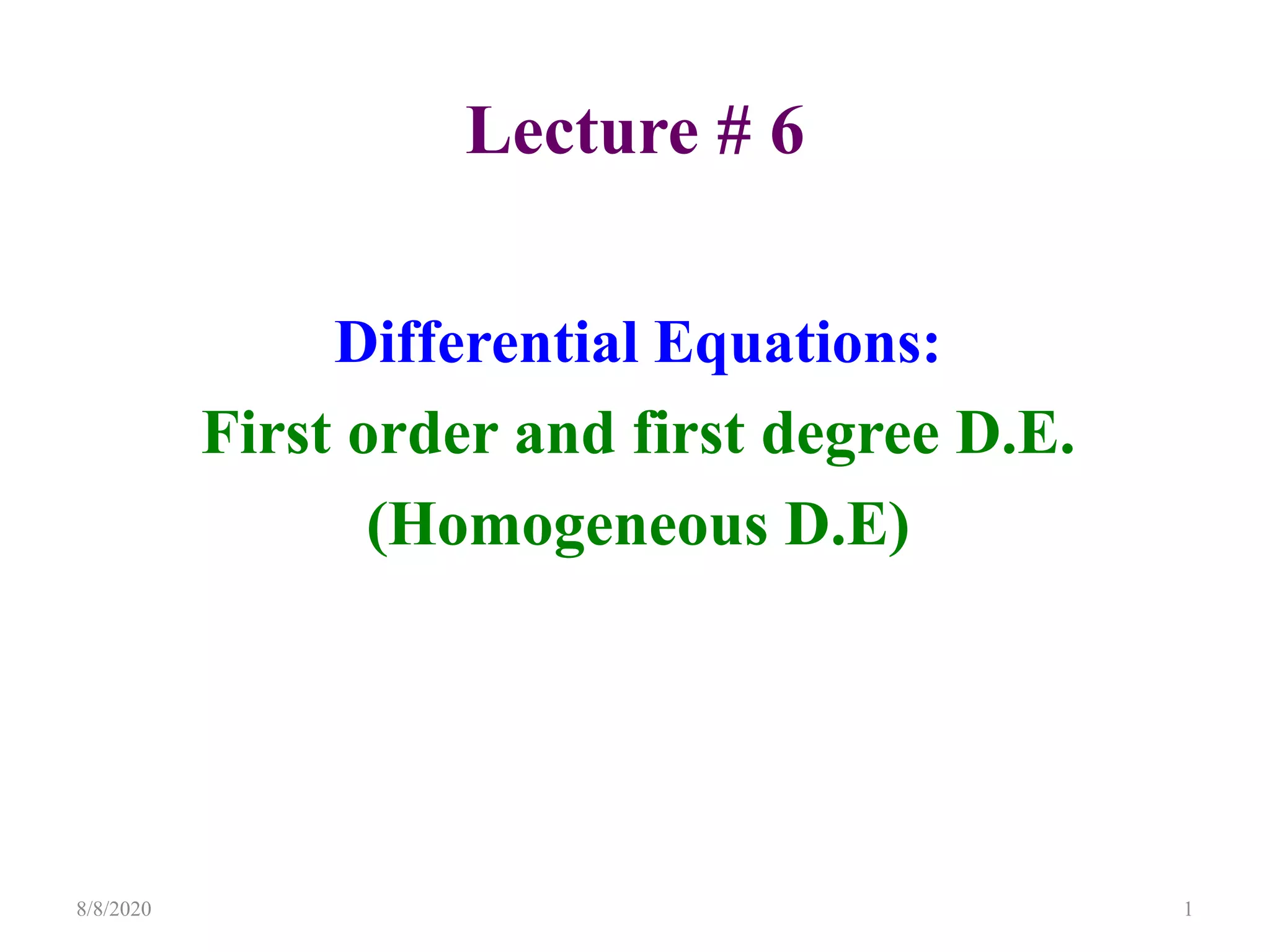 homogeneous Equation All Math Solved | PPTX