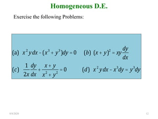 homogeneous Equation All Math Solved | PPTX