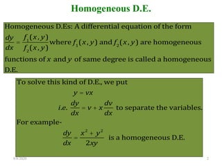 homogeneous Equation All Math Solved | PPTX