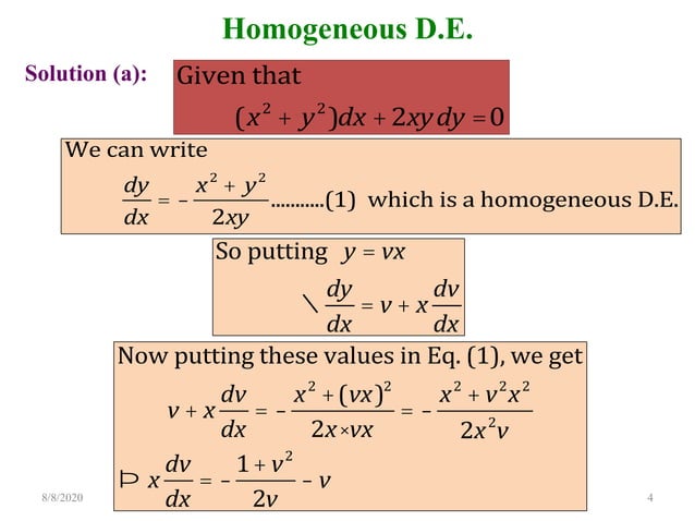 homogeneous Equation All Math Solved | PPTX | Physics | Science