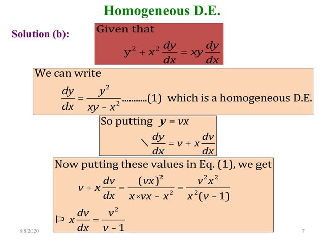 homogeneous Equation All Math Solved | PPTX | Physics | Science
