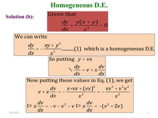 homogeneous Equation All Math Solved | PPTX