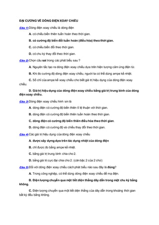 Đại cương về dòng điện xoay chiều | DOCX
