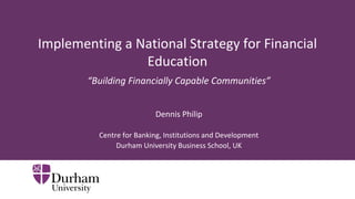 Implementing a National Strategy for Financial Education | PDF