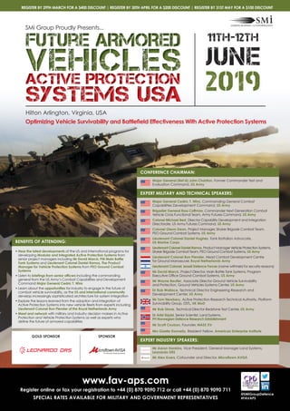 SMi Group's Future Armoured Vehicles Active Protection Systems USA 2019 ...