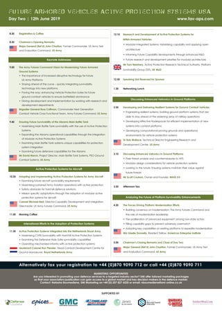 SMi Group's Future Armoured Vehicles Active Protection Systems USA 2019 ...