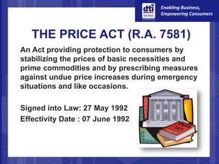 D.1 price act | PPT
