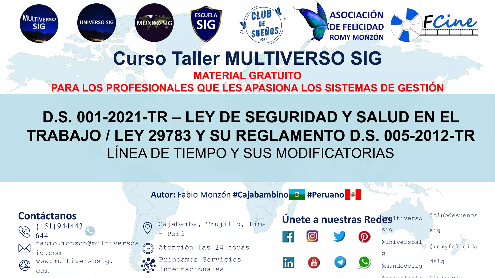 D.s. 001 2021-tr – ley de seguridad y salud en el trabajo ley 29783 y su reglamento d.s. 005 ...