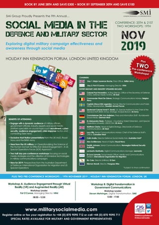 SMi Group's Social Media in Defence and the Military 2019 | PDF