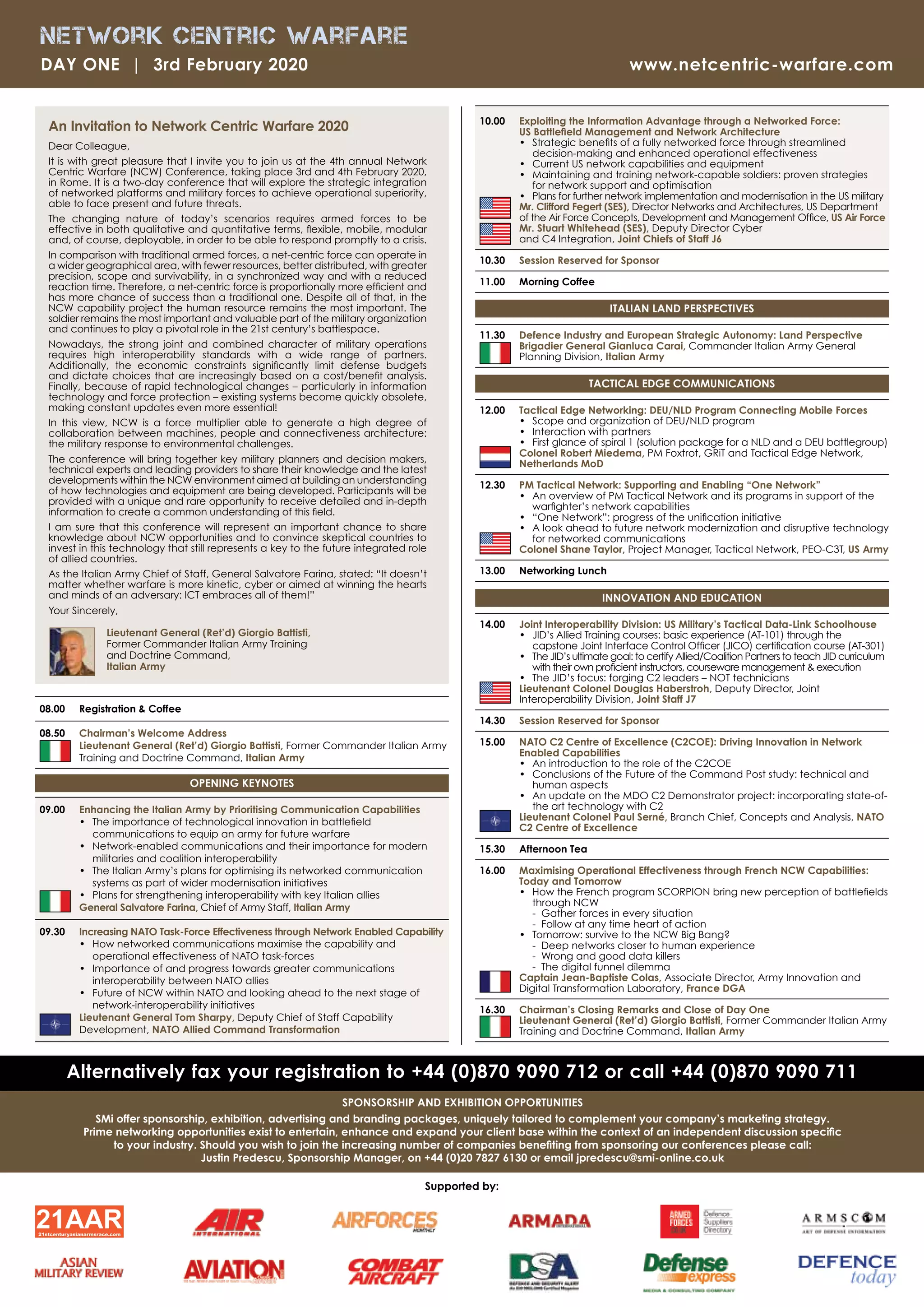 SMi Group's Network Centric Warfare 2020 conference | PDF | Computer Networking | Computing