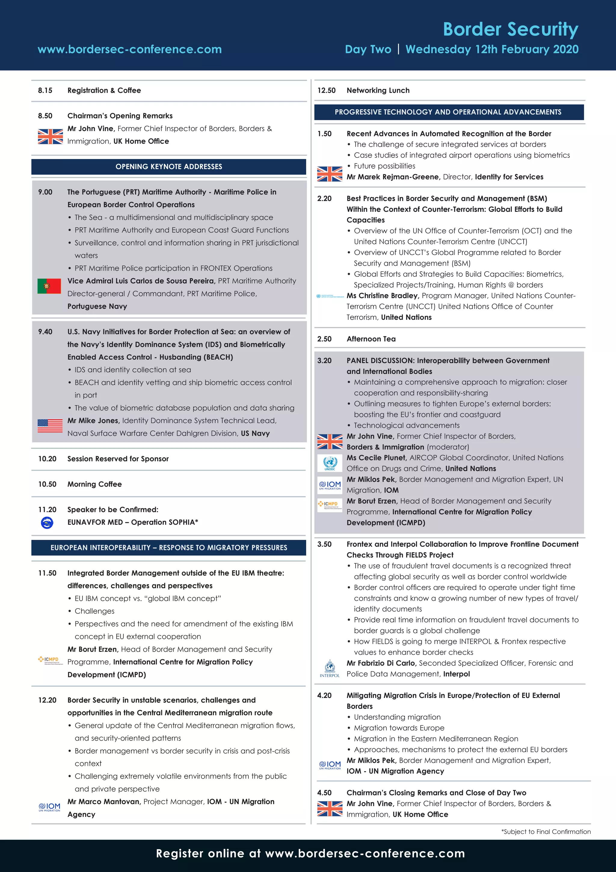 SMi Group's 13th annual Border Security 2020 conference | PDF