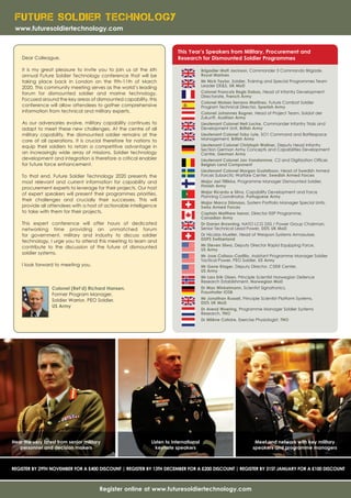 SMi Group's Future Soldier Technology 2020 conference | PDF