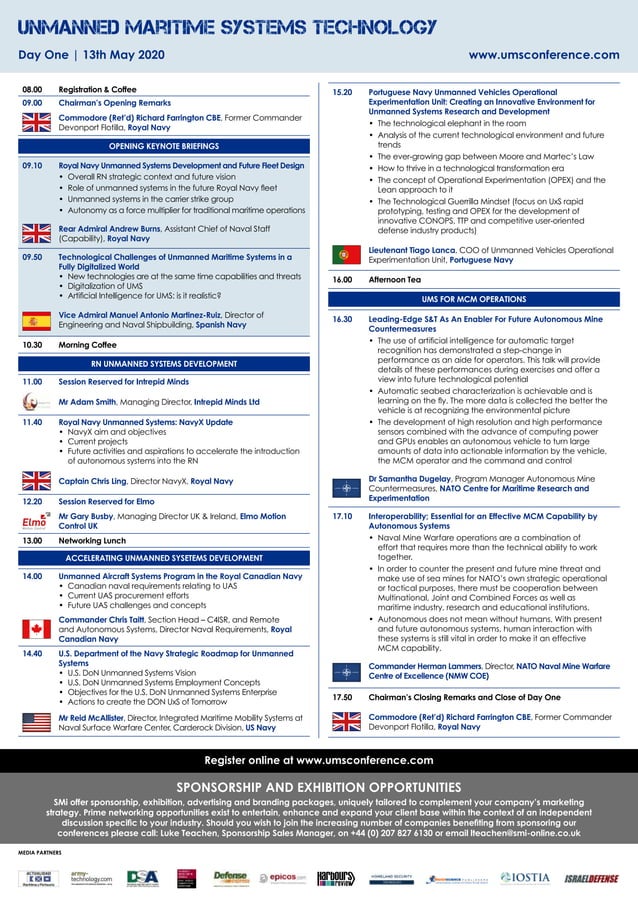 SMi Group's Unmanned Maritime Systems 2020 conference | PDF