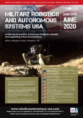 SMi Group's Military Robotics and Autonomous Systems USA 2020 conference | PDF