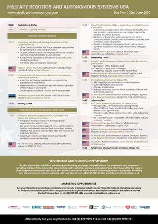 SMi Group's Military Robotics and Autonomous Systems USA 2020 ...