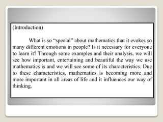 D.EL.ED. 2ND MATHS LECTURE 01 Nature of Mathematics | PPTX