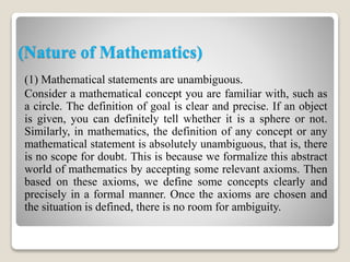 D.EL.ED. 2ND MATHS LECTURE 01 Nature of Mathematics | PPTX