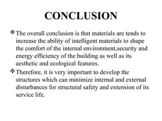 SMART MATERIALS USED IN CIVIL ENGINEERING | PPTX