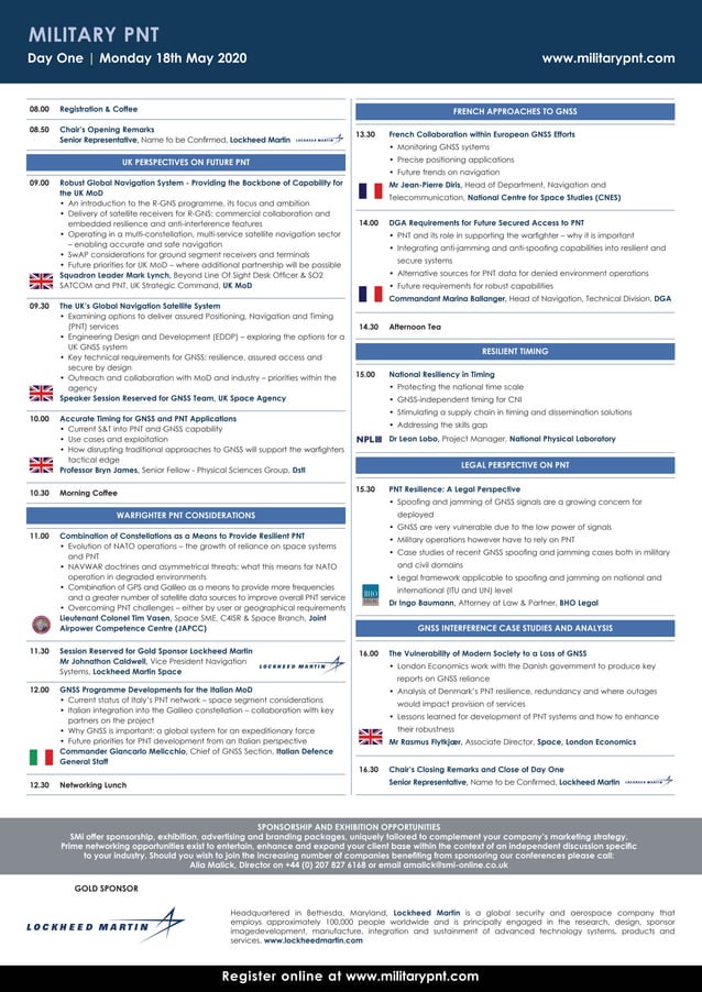 SMi Group's Military PNT 2020 conference | PDF