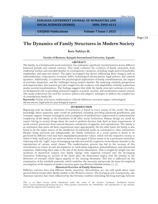 The Dynamics of Family Structures in Modern Society (www.kiu.ac.ug) | PDF