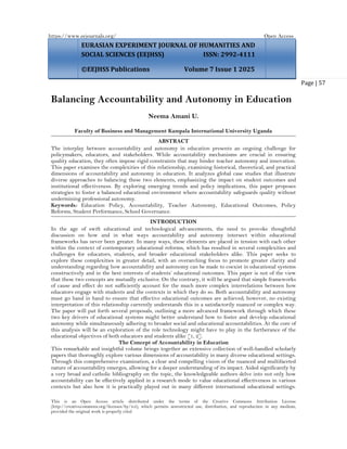 Balancing Accountability and Autonomy in Education (www.kiu.ac.ug) | PDF