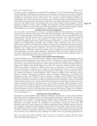 Cultural Diplomacy: Art as a Tool for International Relations (www.kiu ...