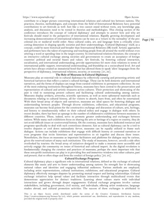 Cultural Diplomacy: Art as a Tool for International Relations (www.kiu ...