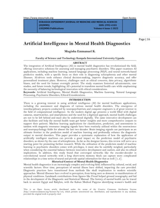Artificial Intelligence in Mental Health Diagnostics (www.kiu.ac.ug) | PDF