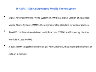 D-AMPS - Digital Advanced Mobile Phone System | PPT