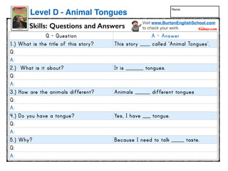 D Animal Tongues | PDF