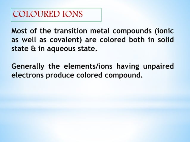 D block-elements | PPTX | Chemistry | Science