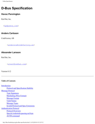 D bus specification | PDF