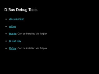 D-Bus Usage and Debug Introduction @ COSCUP 2024 | PPT
