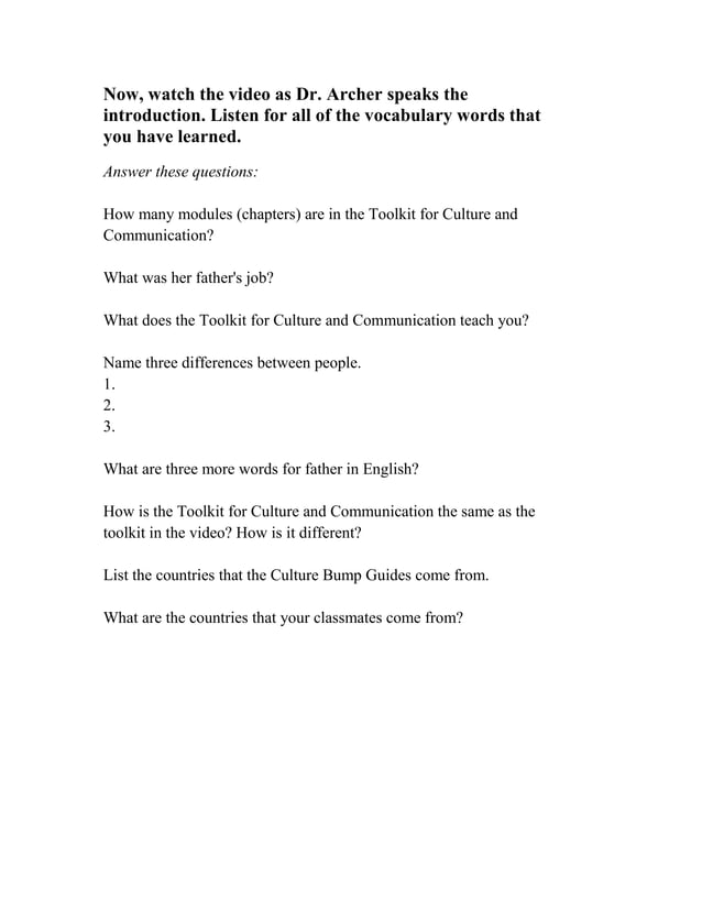 D. comprehension questions for the introduction to the toolkit | DOCX