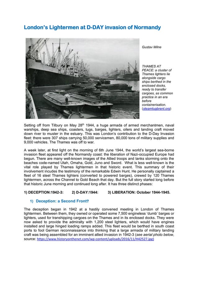 London's Lightermen and D-Day | PDF