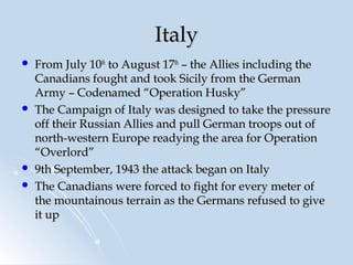 Operation Overlord (D-Day) and Canada's Role | PPT