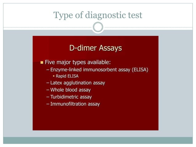 D dimer test and sample collection procedure | PPTX | Blood Disorders ...