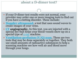 D dimer test and sample collection procedure | PPTX