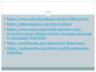 D dimer test and sample collection procedure | PPTX