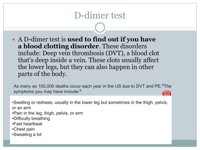 D dimer test and sample collection procedure | PPTX | Blood Disorders ...