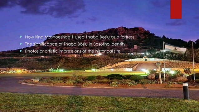 Where is Thaba Bosiu cultural and It's significance to Basotho people | PPT