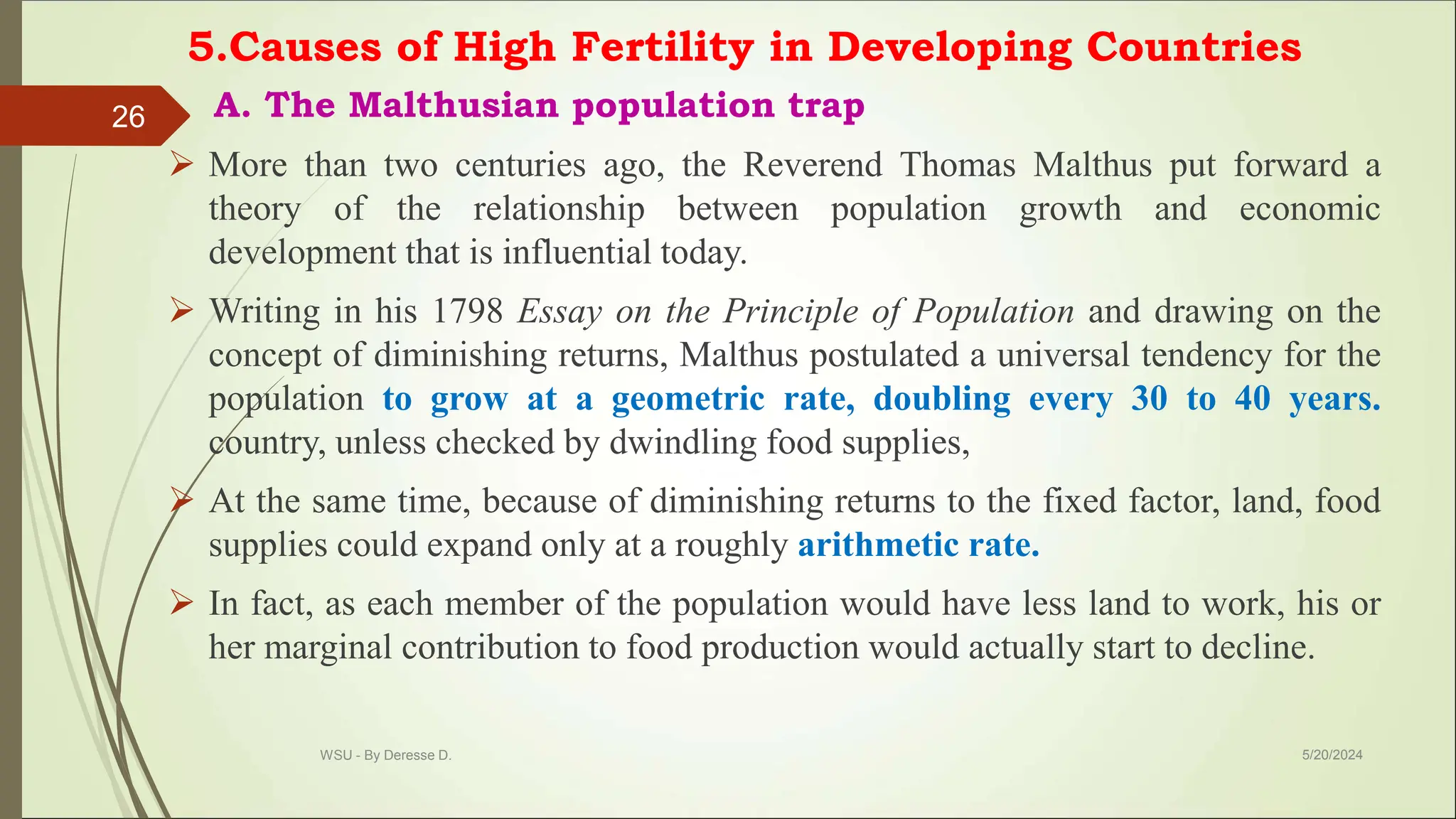 Population Growth and Economic Development | PPT